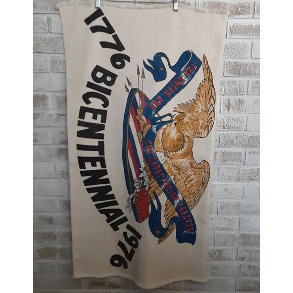 Other | Vintage 1976 Bicentennial Woven Wall Art Rug Americana ...